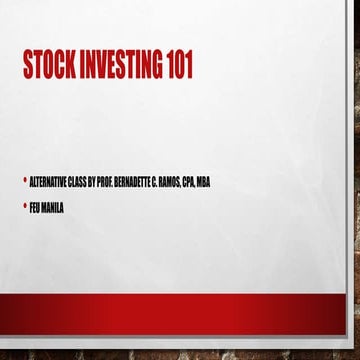 Stock investing 101 | PPTX