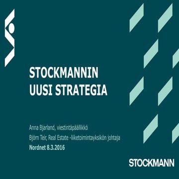 Stockmann-aamiaistilaisuus 8.3.2016 - Nordnet | PPT