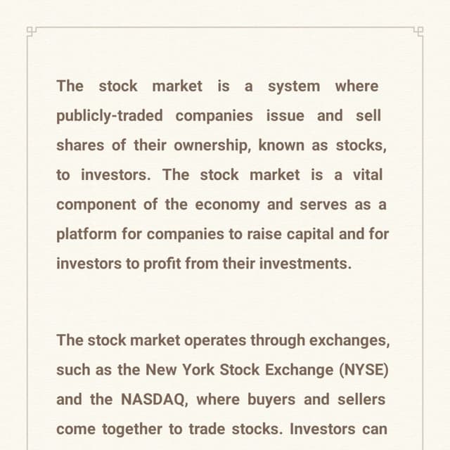 How to work stock market | PDF