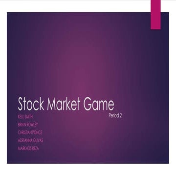Stock Market Game | PPTX | Commodities | Economy