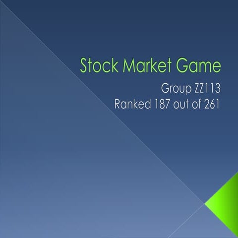 Stock Market Game | PPTX