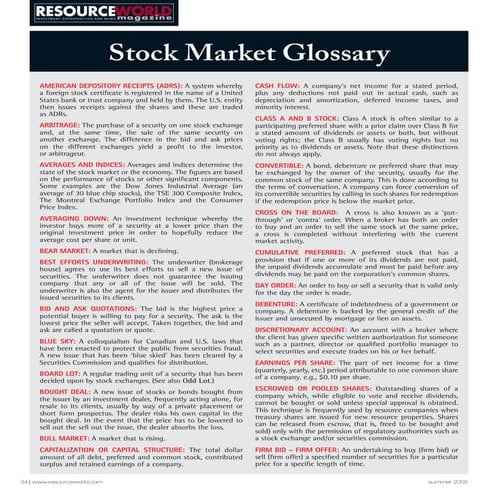 Stock market glossary | PDF