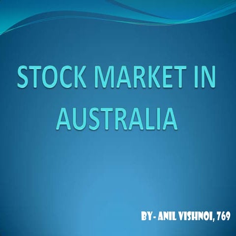 Stock Market in Australia | PPTX