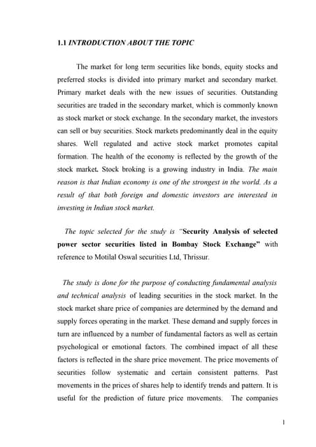 Stock market project(1) (1) | DOCX | Stocks and Bonds | Personal Investing