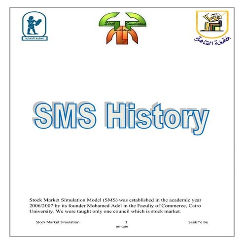 Stock market simulation model history | DOC