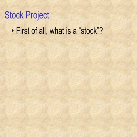 Stock Project Instructions | PPT
