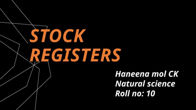 Registers in laboratory | PPTX