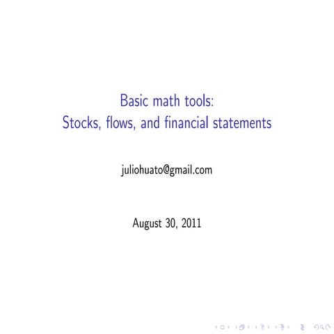 Stocks, flows, financial statements | PDF