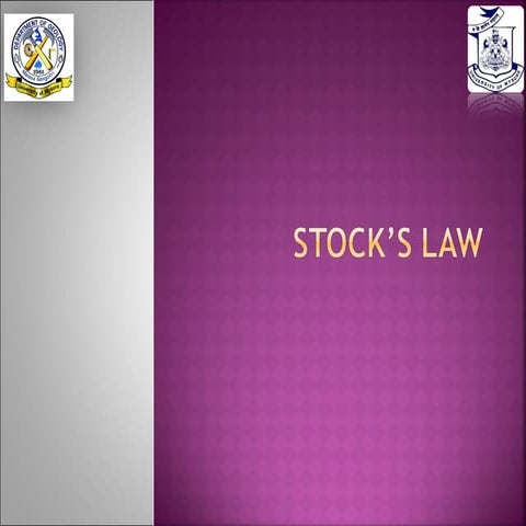 Stock’s law | PPT