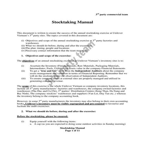 Stocktaking manual | PDF
