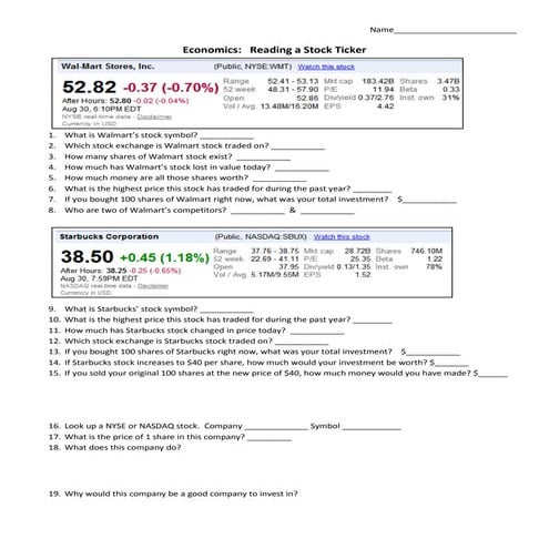 Stock ticker assignment b | DOCX