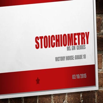 Stoichiometry | PPT