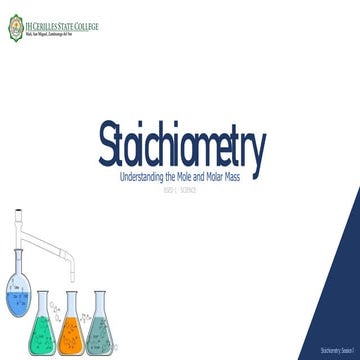 Stoichiometry (Understanding the Mole and Molar Mass) | PDF