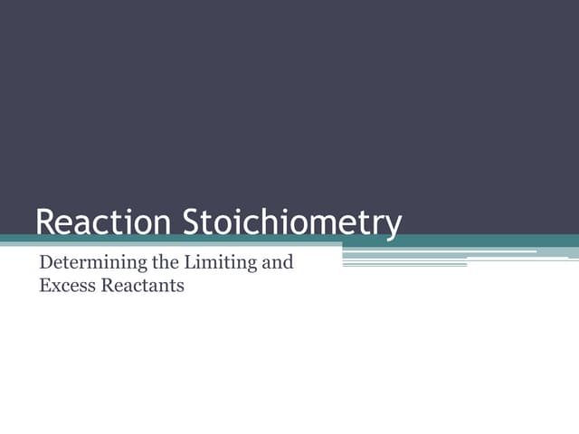 Introduction to stoichiometry | PPTX