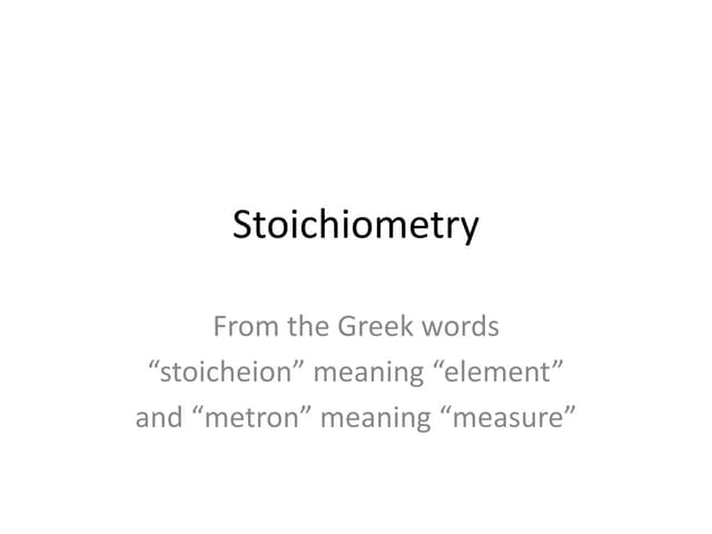 Stoichiometry cheat sheet | PDF