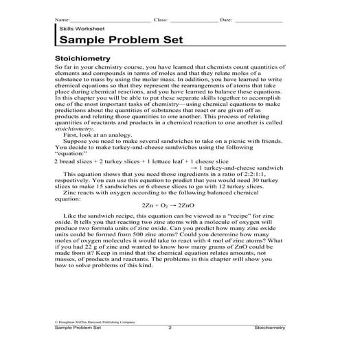 Stoichiometry Sample Problems With Key.pdf