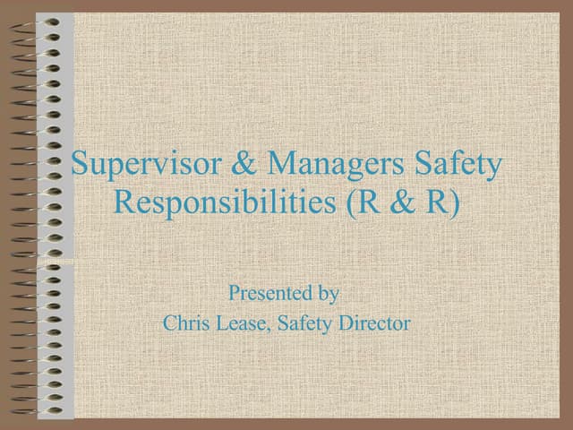 Supervisor Safety Training | PPT
