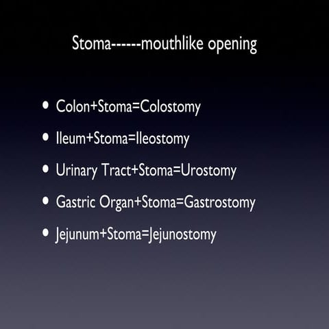 Stoma Therapy - Surgical Nursing | PPT
