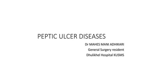 Peptic ulcer disease(PUD) | PPT