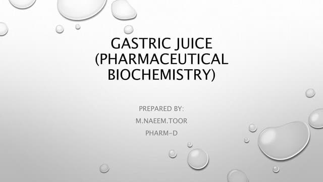Presentation on the mechanism of HCl production in the stomach | PPTX