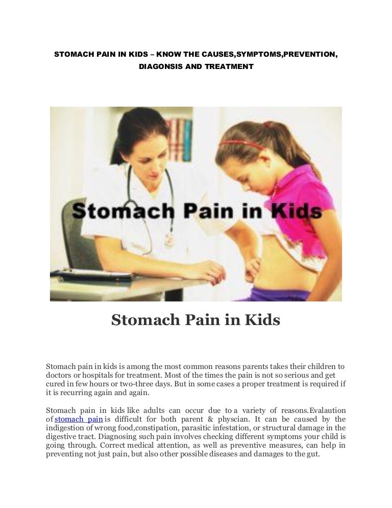 Stomach pain in kids