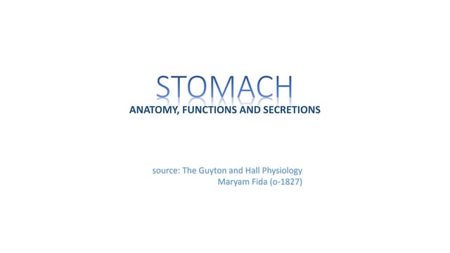 Function of stomach | PPTX