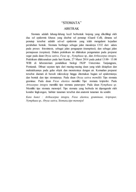 Types of stomata | PPTX