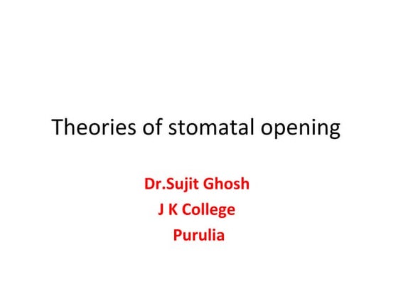 Presentation on stomata | PPT