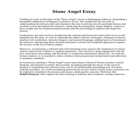 Stone Angel Essay | PDF