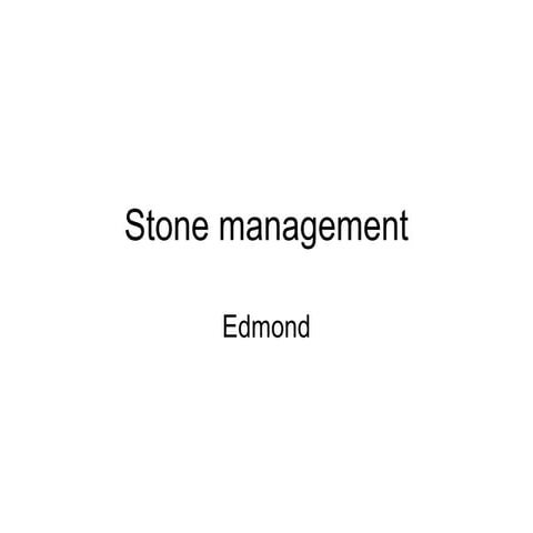 Urinary Stone Management [Dr. Edmond Wong] | PPT