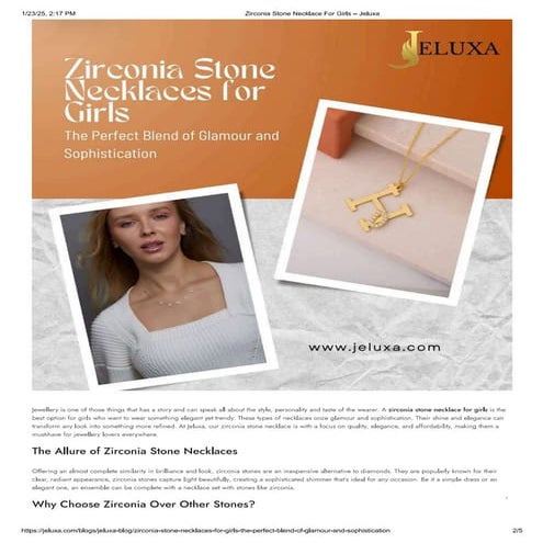 Zirconia Stone Necklaces for Girls The Perfect Blend of Glamour and ...