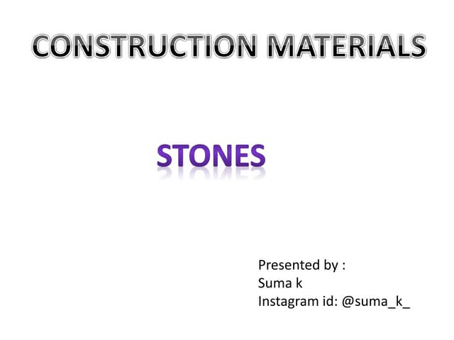 Stone as a building material. | PPTX