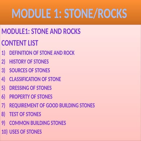 UNDERSTANDING OF STONES AND THEIR NATURE | PPT
