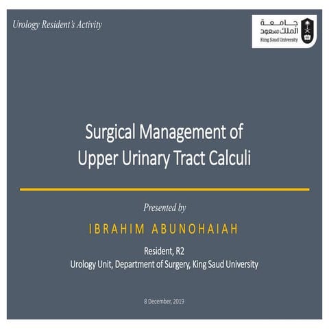 Ureteroscopic lithotripsy (URSL) | PPTX