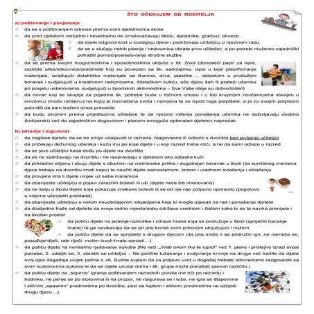 Što očekujem od roditelja | PDF