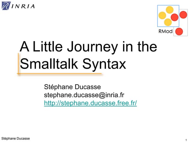 8 Oop Smalltalk Syntax Ppt Programming Languages Computing 4020