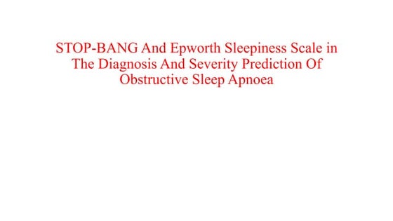 What is a stop bang assessment | PDF