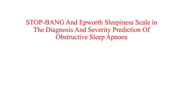What is a stop bang assessment | PDF