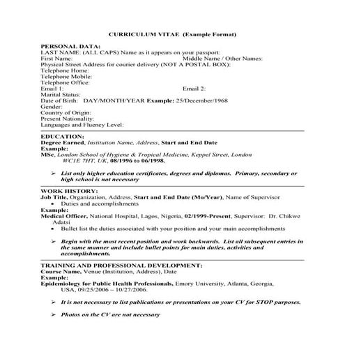 Stop cv-format | DOC | Resume Writing and Advice | Job Search