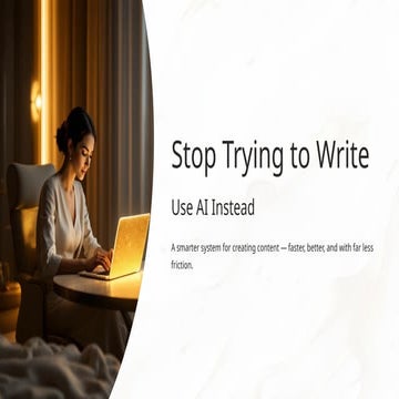 Stop Trying to Write: Harness AI to Create Content Faster and Better | PPTX