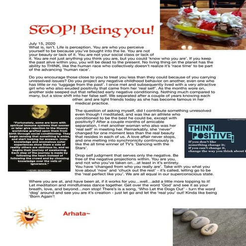 Stop! being you! | PDF