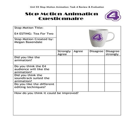 Stop motion animation questionnaire mg | DOC