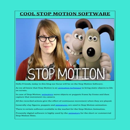 COOL STOP MOTION SOFTWARE | PDF | Computer Animation | Computer Software and Applications
