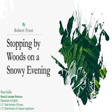 Stopping by Woods on a Snowy Evening by Robert Frost | PPT