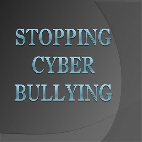 Cyber bullying powerpoint | PPTX