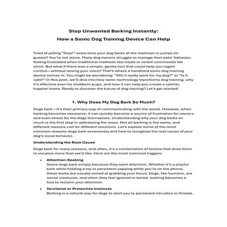 How to Train Your Dog to Stop Barking | PDF