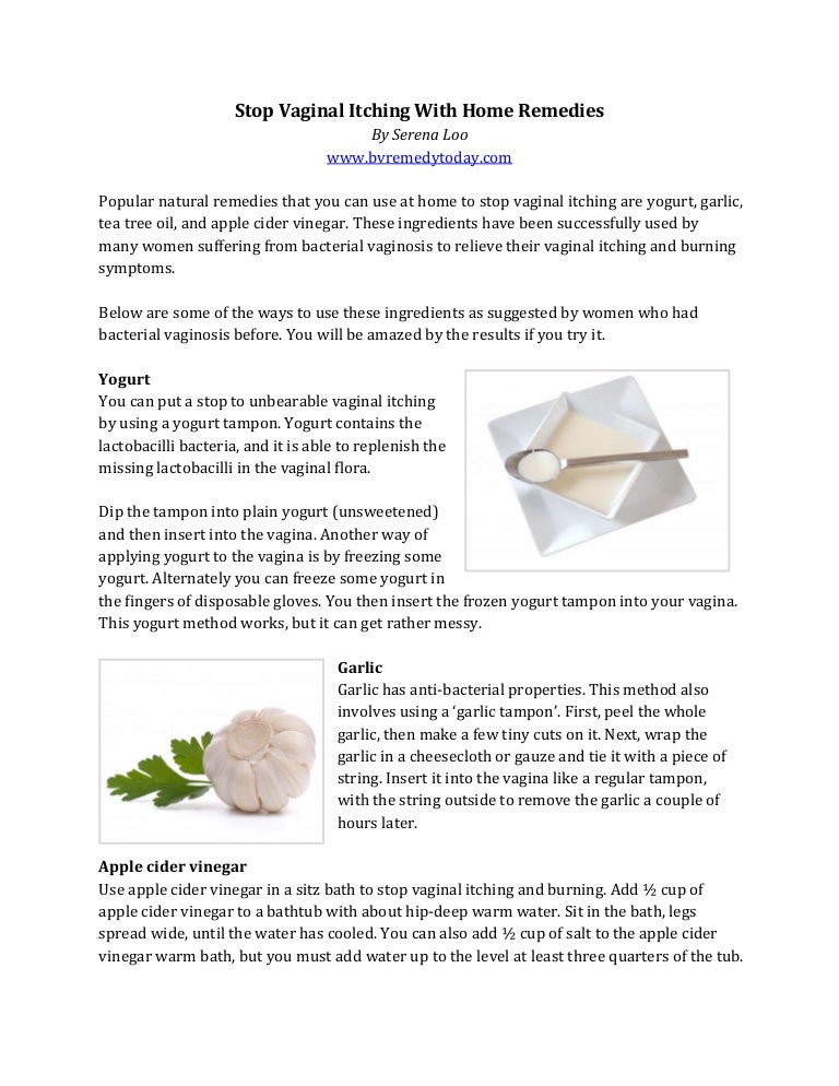 Stop Vaginal Itching With Home Remedies