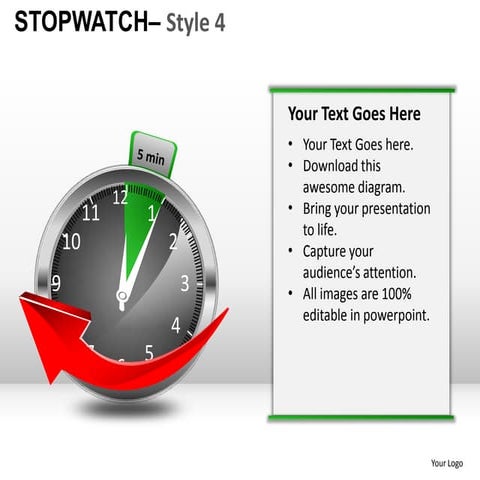 Stopwatch style 4 powerpoint presentation templates | PPT