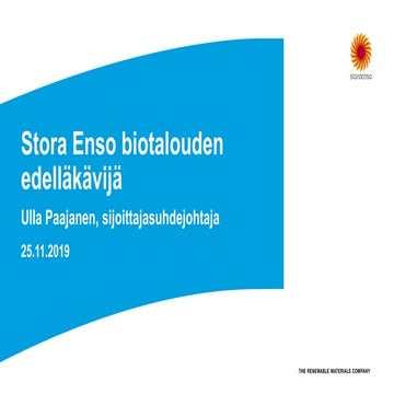 Stora Enso Pörssi-ilta Helsinki 25.11.2019