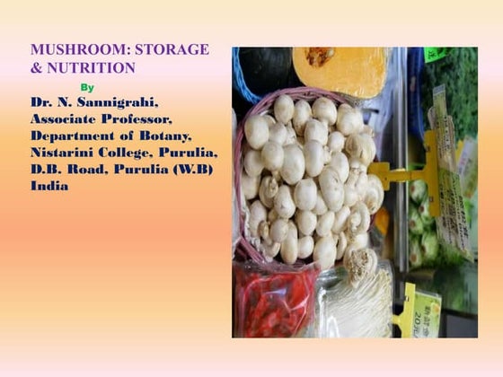STORAGE OF MUSHROOM .pptx | Food & Drink
